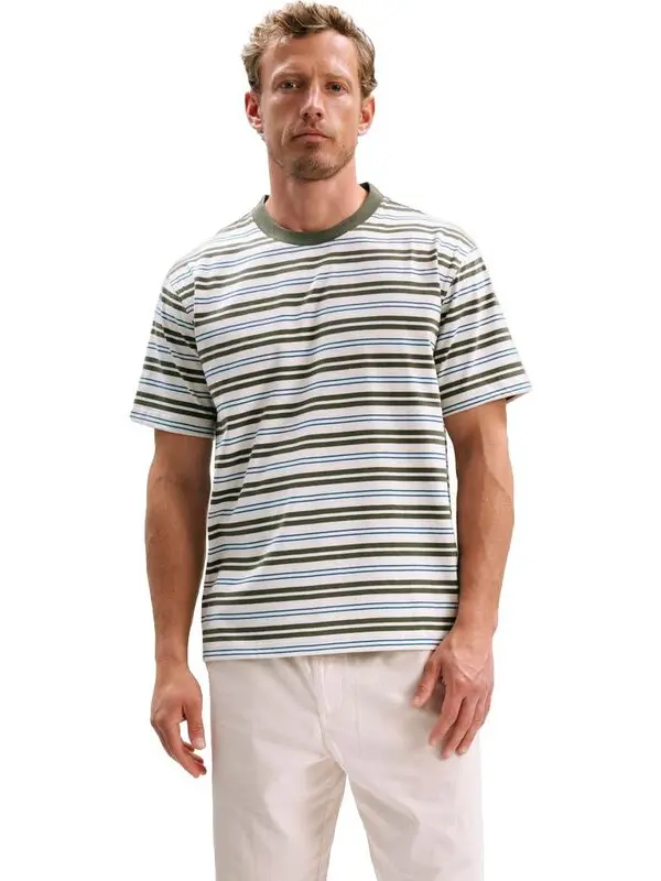 Richer Poorer The Recycled Stripe Tee - White/surplus Stripe