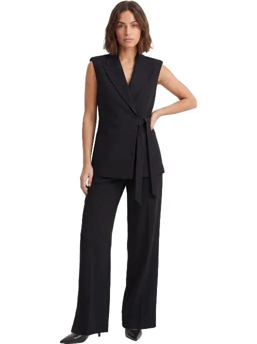 Karen Millen High Waist Wide Leg Trouser - Black