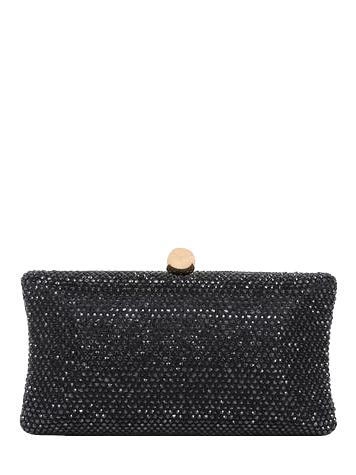 Badgley Mischka Nia Crystal Beveled Minaudiere - Black