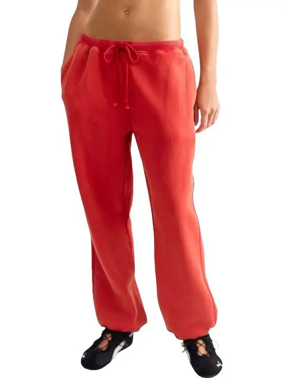 Free People Relaxed Fleece Joggers - Candy Apple
