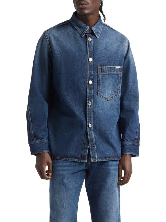 Givenchy Couture Seam Denim Button-up Shirt - Grey Blue
