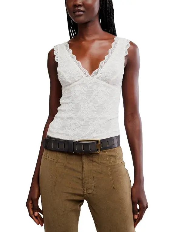 Free People Loved You First Lace Tank - Tea