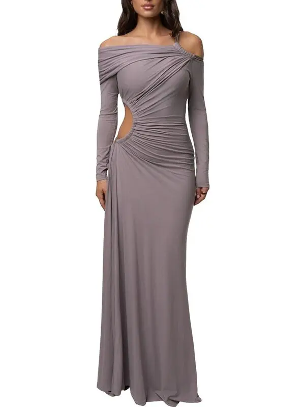JLUXLABEL Gilded Grace Maxi Dress - Grey