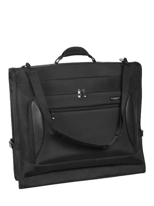 WALLYBAGS Premium Garment Bag With Shoulder Strap And Multiple Pockets - Black