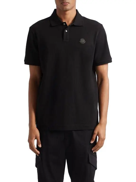 Moncler Cotton Piqué Polo - Black