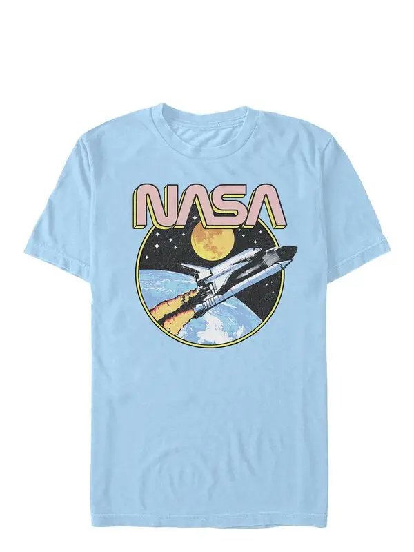 NASA Rocket Journey Graphic T-shirt - Light Blue