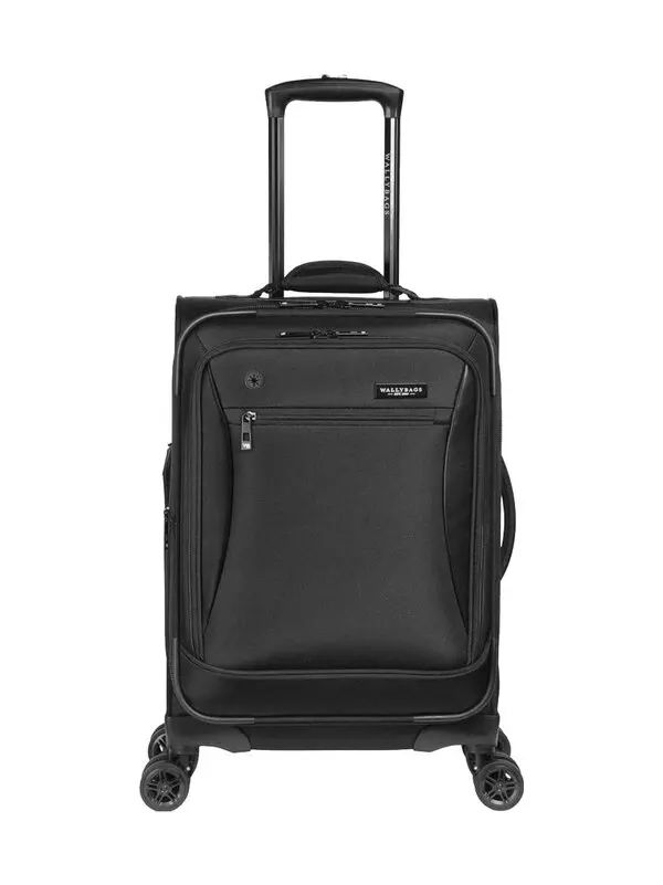 WALLYBAGS Expandable Spinner Carry-on With Padded Electronics Pockets - Black