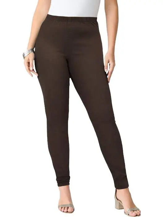 Roaman's Comfort Stretch Slim Leg Jean - Chocolate