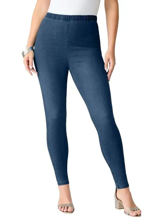 Roaman's Comfort Stretch Slim Leg Jean - Medium Stonewash Sanded