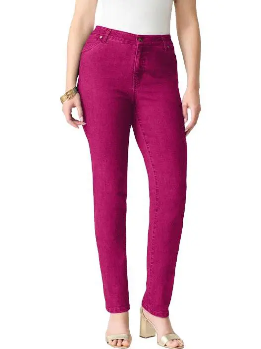 Roaman's Straight Leg Jeans - Raspberry
