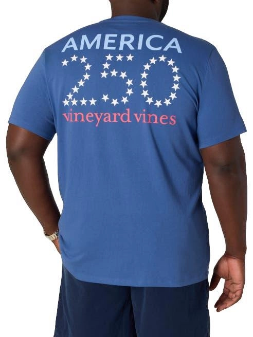 Vineyard Vines Big & Tall Americana 250 Pocket T-shirt - Moonshine