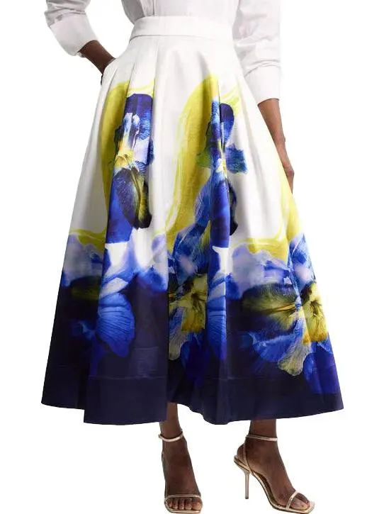 Karen Millen Floral High Waist A-line Skirt - Multi