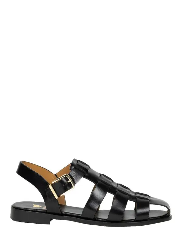 BOBBIES Romane Fisherman Flat Sandals - Absolute Black