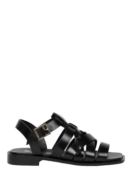 BOBBIES Marlis Flat Sandals - Absolute Black