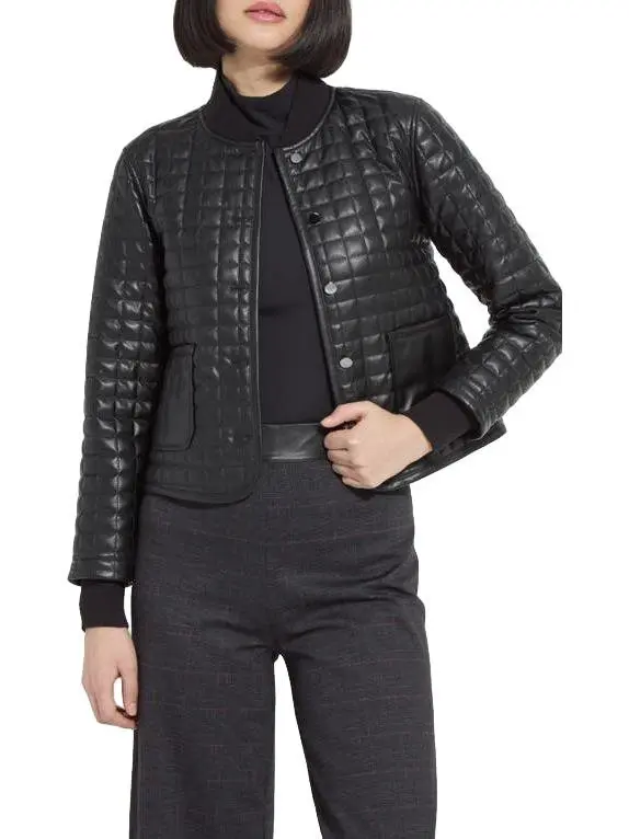 Lyssé Agnes Quilted Faux Leather Jacket - Black