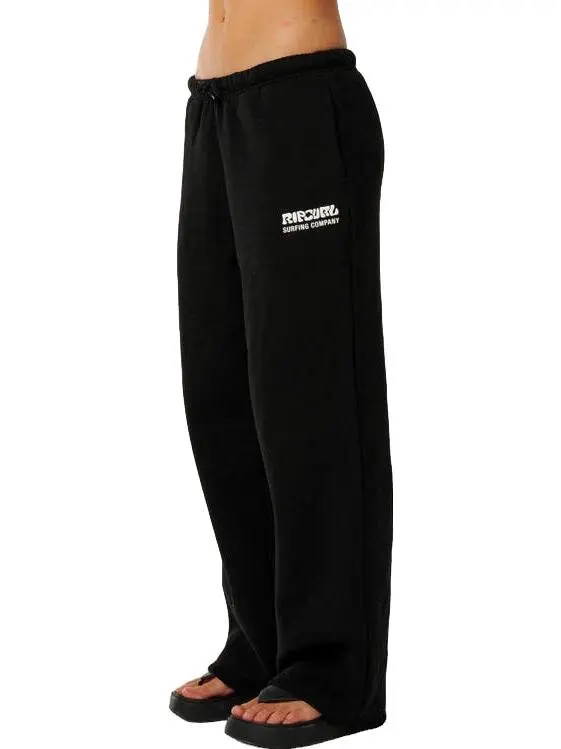 Rip Curl Surf Puff Wide Leg Sweatpants - Black