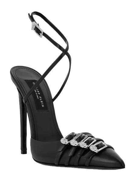 Philipp Plein Multi-strap Crossing High Heel Pumps - Black