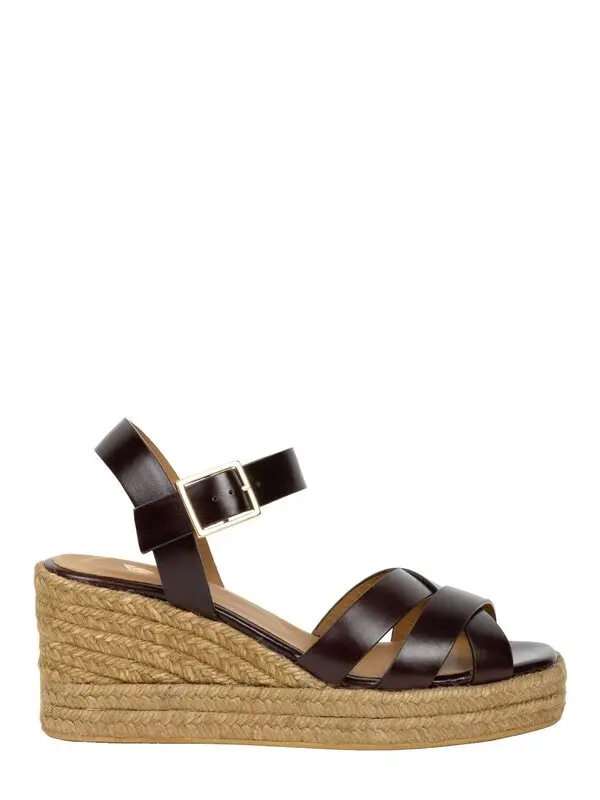 BOBBIES Cléo Wedge Espadrille Sandals - Irish Coffee