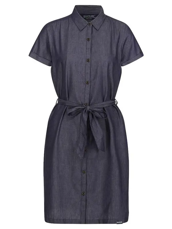 REGATTA Shirt Dress With Tie Belt - Chambray
