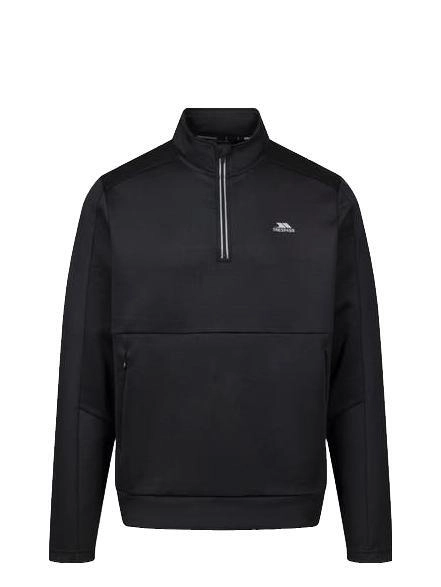 TRESPASS Jay Quarter Zip Long-sleeved Top - Black