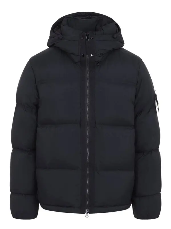 Stone Island Hooded Down Padded Ripstop Jacket - Black