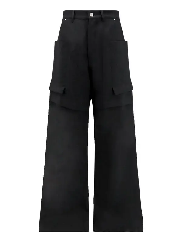 Rick Owens Stefan Cargo Virgin Wool Trousers - Black