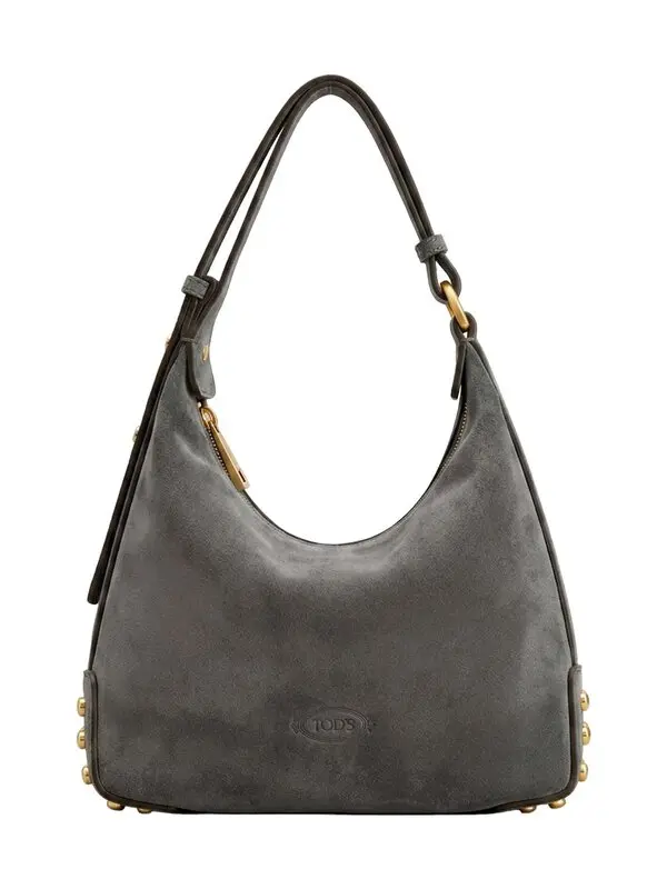TOD'S Suede Shoulder Bag With Metal Dots - Multicolor