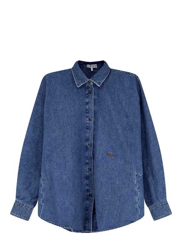 Loewe Embroidered Denim Shirt - Blue