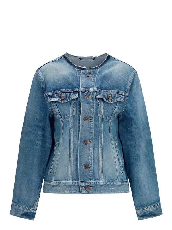 Balenciaga Hourglass Denim Jacket - Blue