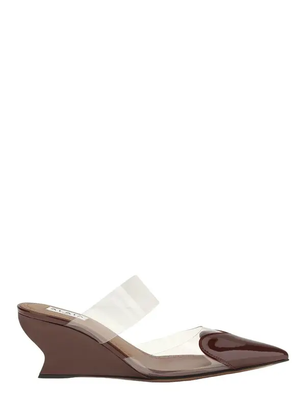Alaïa Le Coeur Patent Leather Wedge Mules - Multicolor
