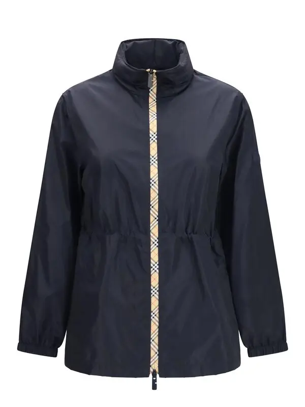 Burberry Short Blackpool Nylon Jacket With Packaway Hood - Black