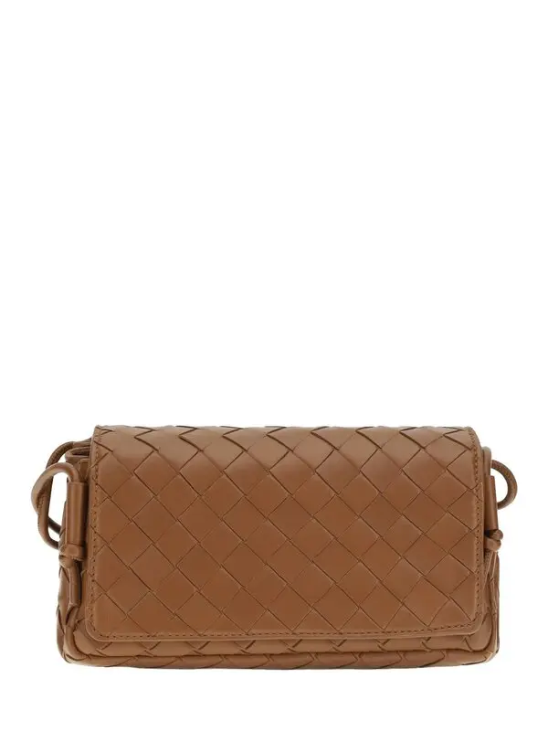 Bottega Veneta Intrecciato Shoulder Bag - Brown