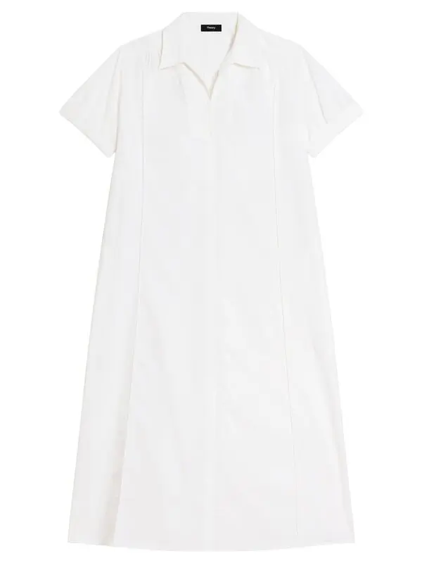 Theory Gathered Popover Dress - White