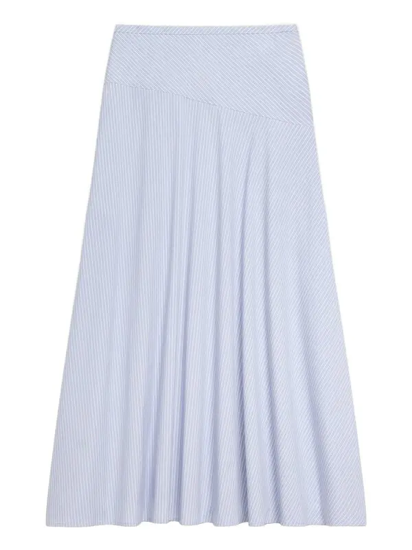 Theory Stripe Angled Yoke Circle Maxi Skirt - Blue