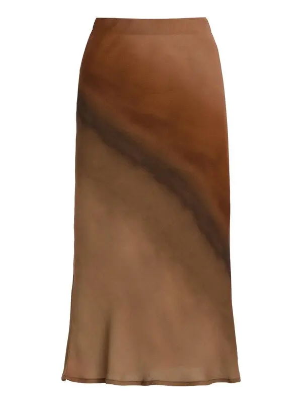 ANEMOS Rey Bias-cut Ombré Midi Skirt - Brown