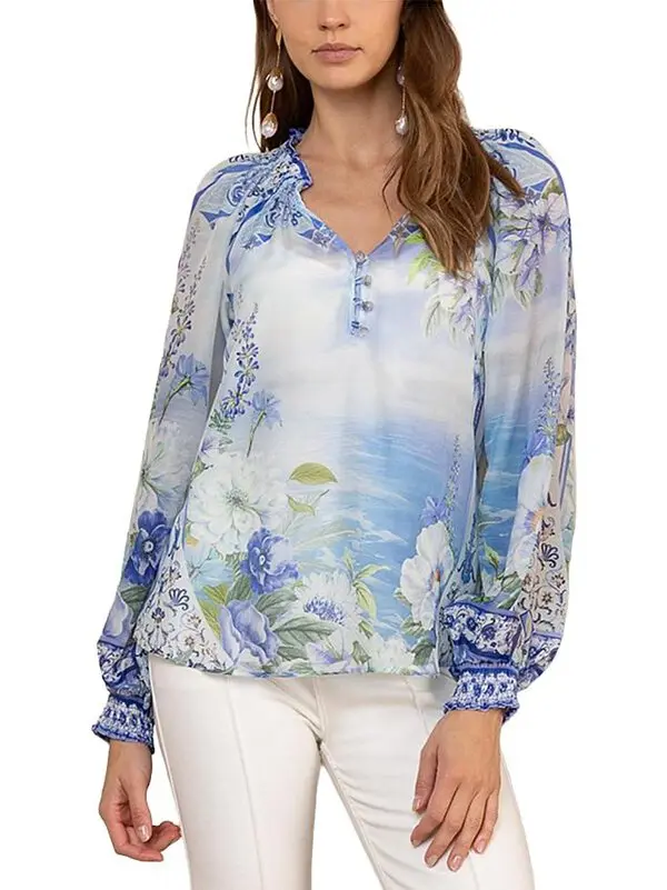 Hale Bob Jill Voile Blouse - Blue