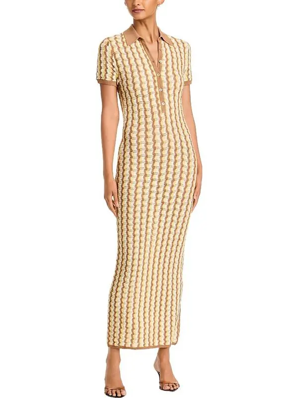 Ronny Kobo Quinlan Striped Knit Maxi Dress - Yellow Multi
