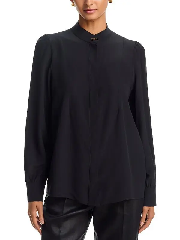 Alexander McQueen Wishbone Silk Shirt - Black