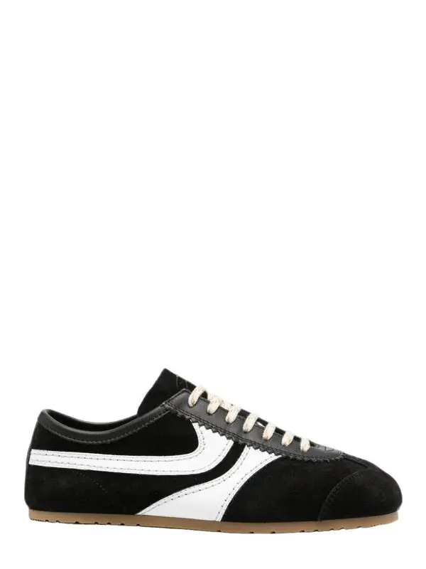 Dries Van Noten Suede Leather Lace Up Sneakers - Black