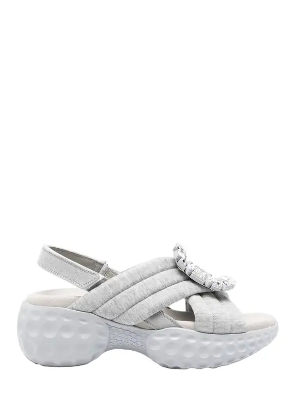 ROGER VIVIER Viv Run Embellished Sandals - Grey