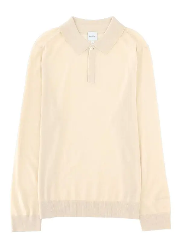 Paul Smith Merino Wool Polo Shirt - Beige