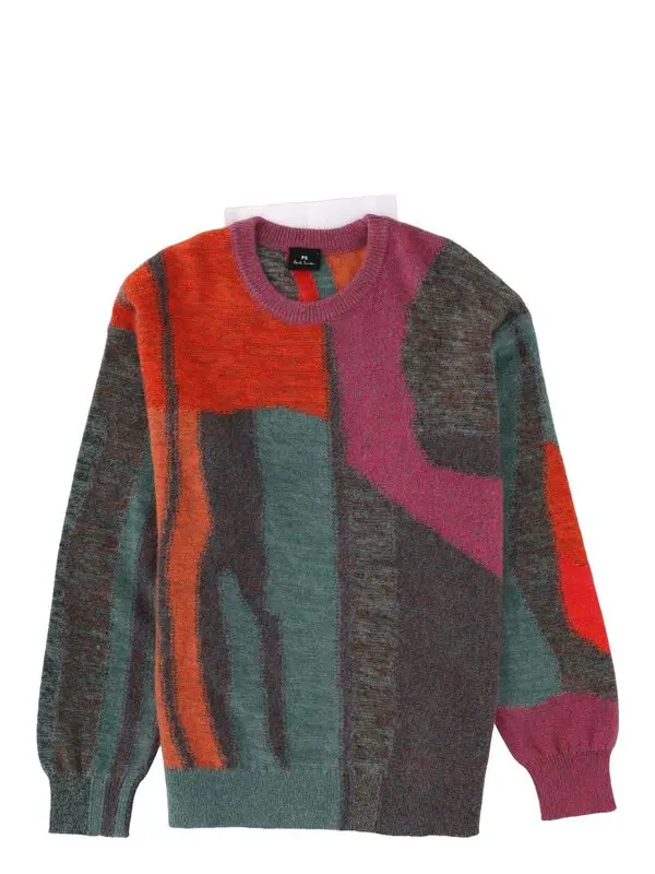 Paul Smith Glitch Motif Sweater With Wool & Mohair Blend - Multicolour