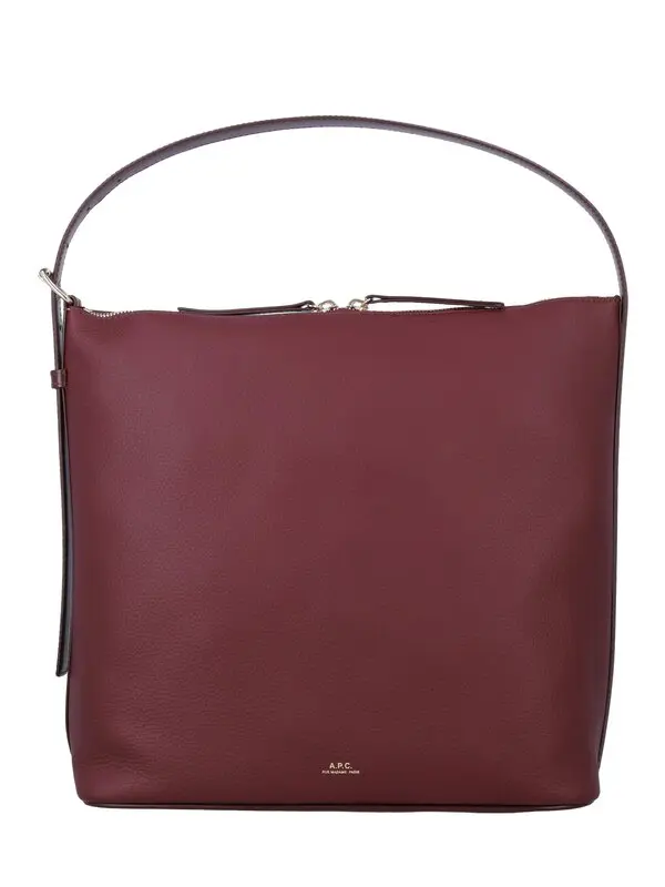 A.p.c. Leather Crossbody Bag - Wine