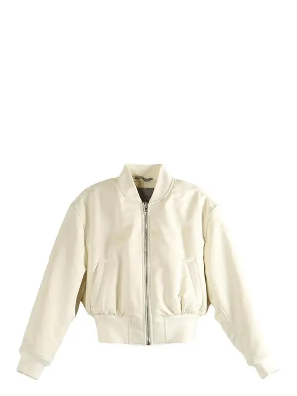 Balenciaga Cropped Bomber Jacket - Ivory