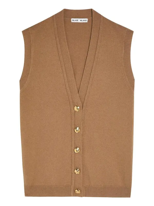 BLAZÉ MILANO Highland Wool And Cashmere-blend Vest - Brown