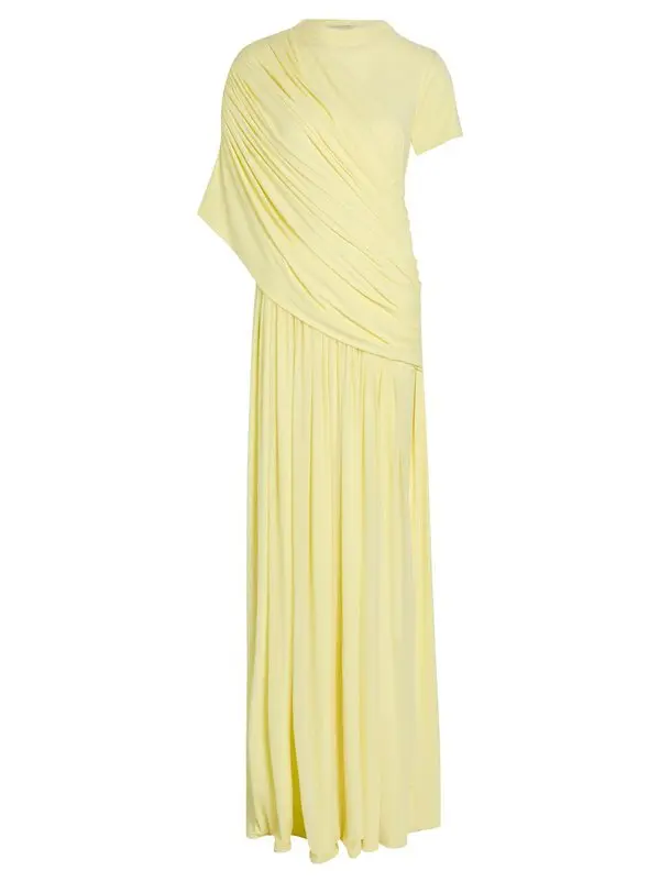 DEME The Sparrow Draped Stretch-jersey Gown - Yellow