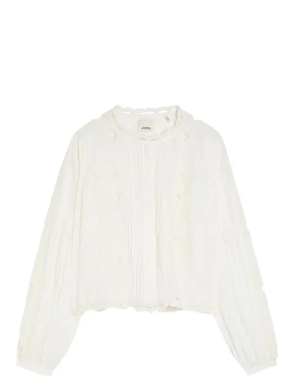 Isabel Marant Étoile Rubra Embroidered Ramie Blouse - White