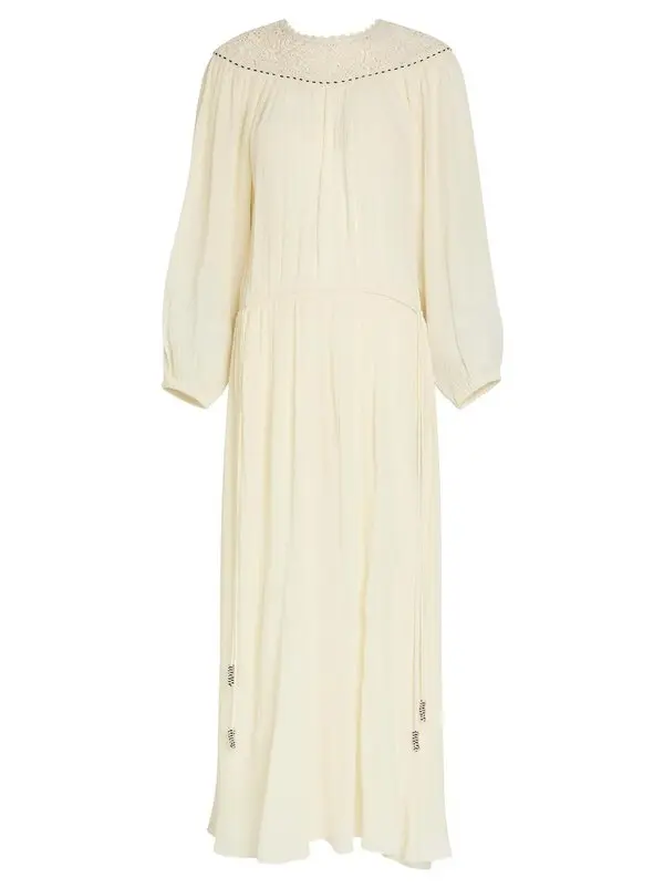 Isabel Marant Étoile Nydia Lace-trim Silk-georgette Maxi Dress - Ecru