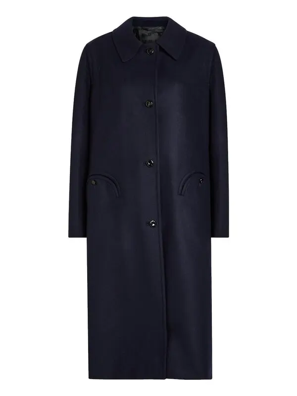 BLAZÉ MILANO Woolly Wool Coat - Navy