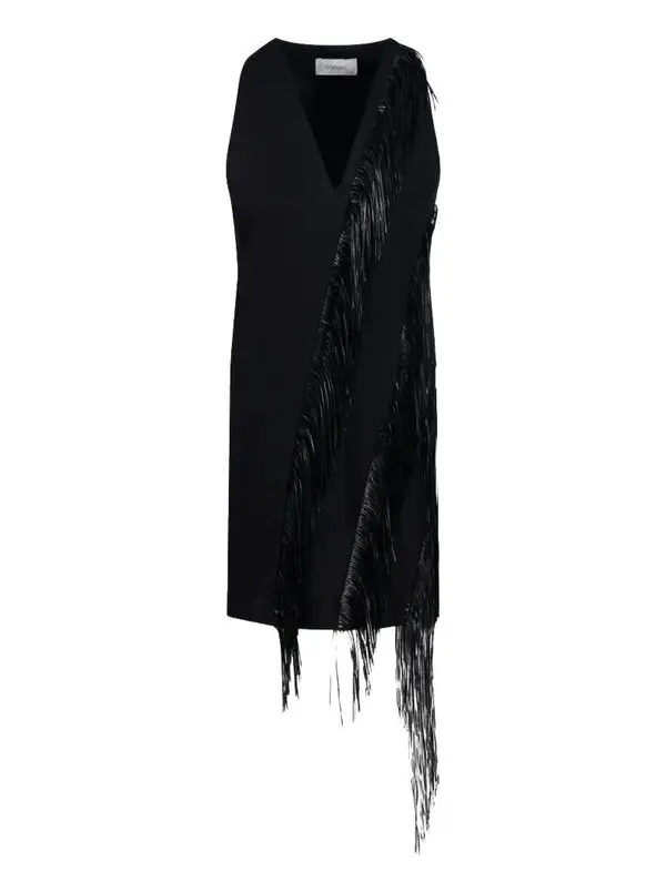 Sportmax Sleeveless V-neck Fringed Dress - Multicolor